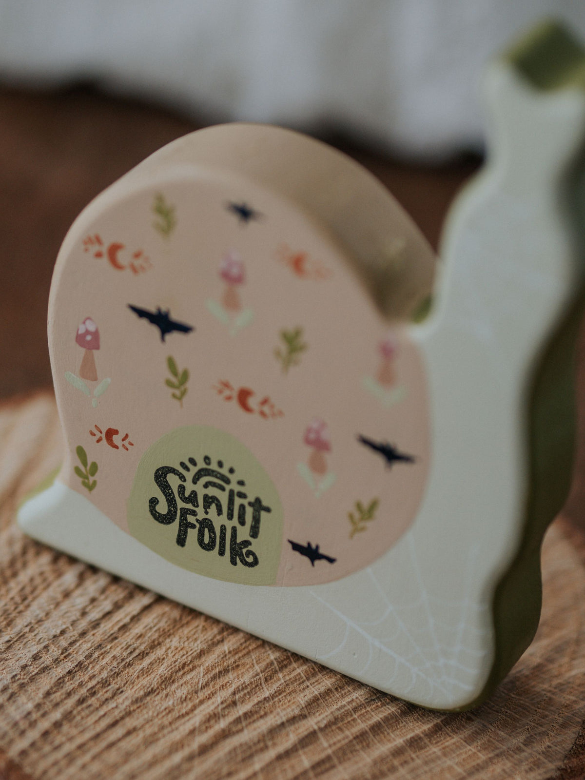 Whimsical Wooden Snail | Sunlit Folk